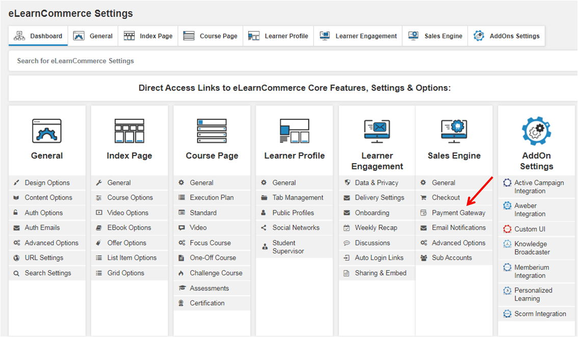 How to Set Up your Payment Gateway of Choice using the Sales Engine – eLearnCommerce Pro