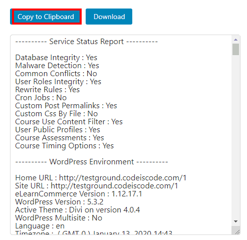 Statistics – System Report – eLearnCommerce Pro