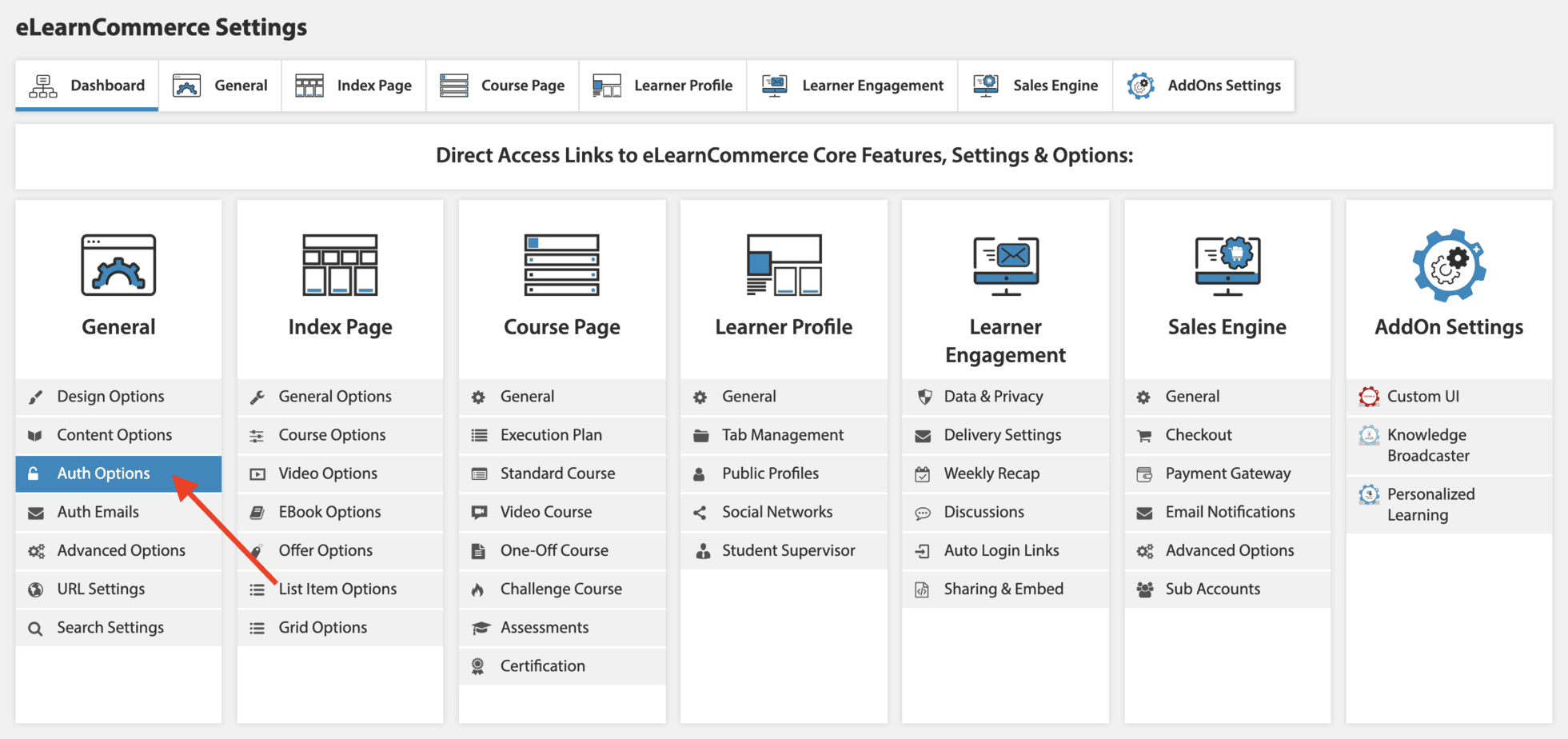 eLearnCommerce Authentication Options – eLearnCommerce Pro